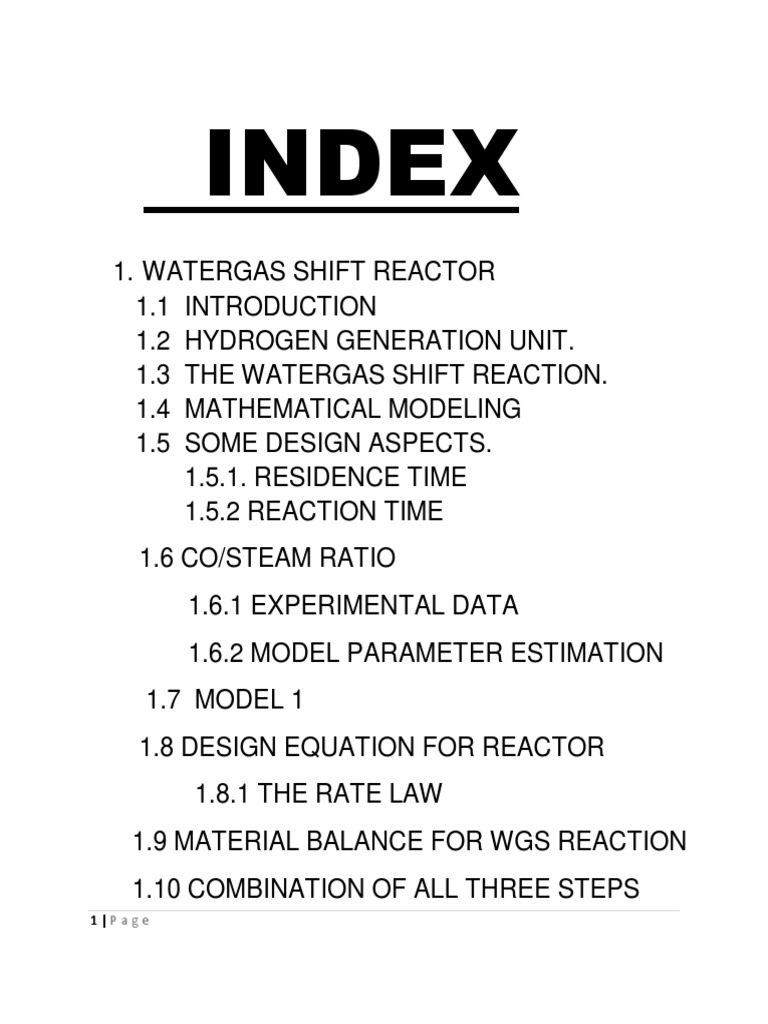 Water Gas Shift Reactor | PDF | Catalysis | Reaction Rate
