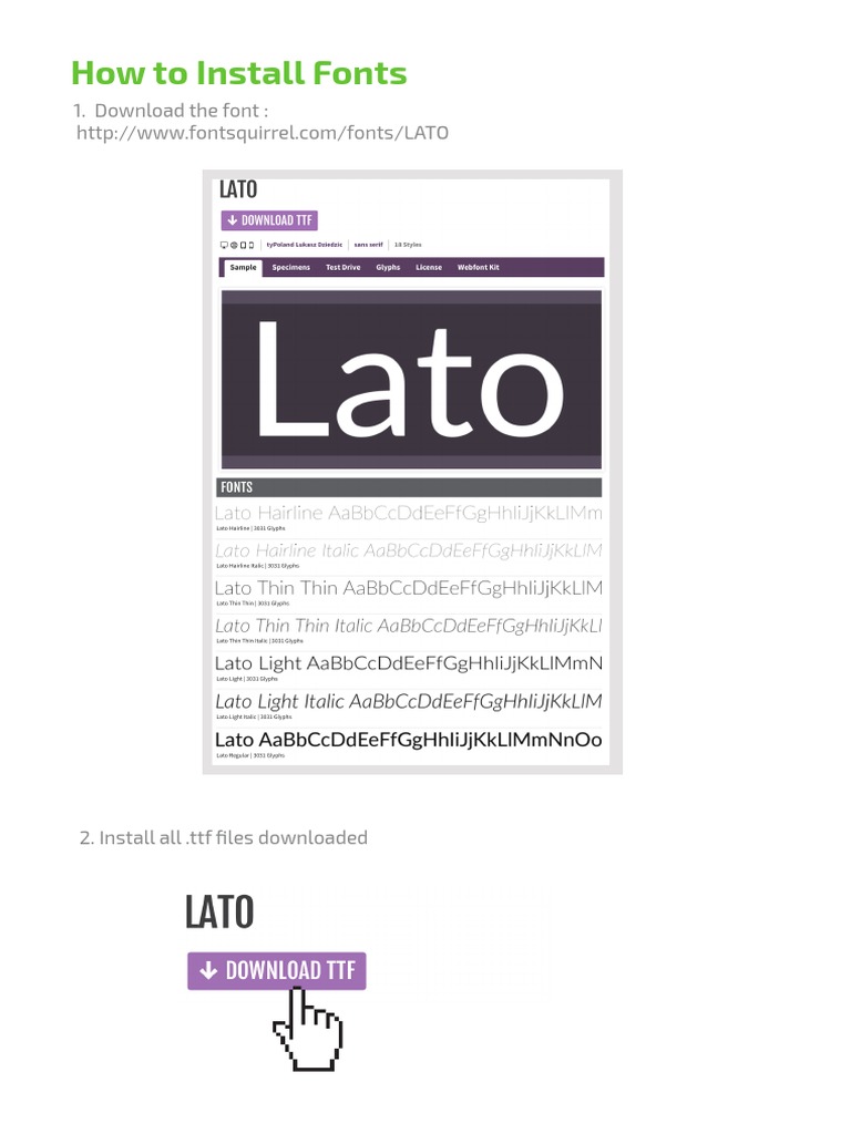How To Install Fonts: 1. Download The Font | PDF