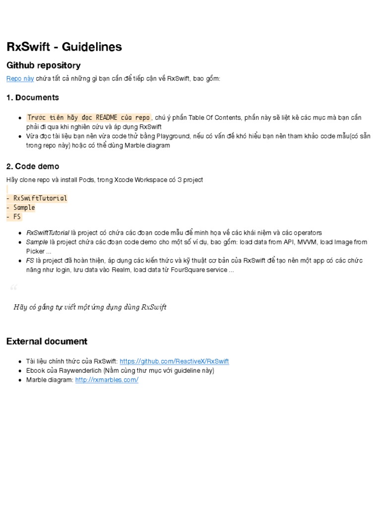 RxSwift - Guideline | PDF