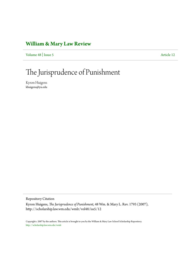 JUrisprudential Aspect of Theory of Punishment | PDF | Jurisprudence ...