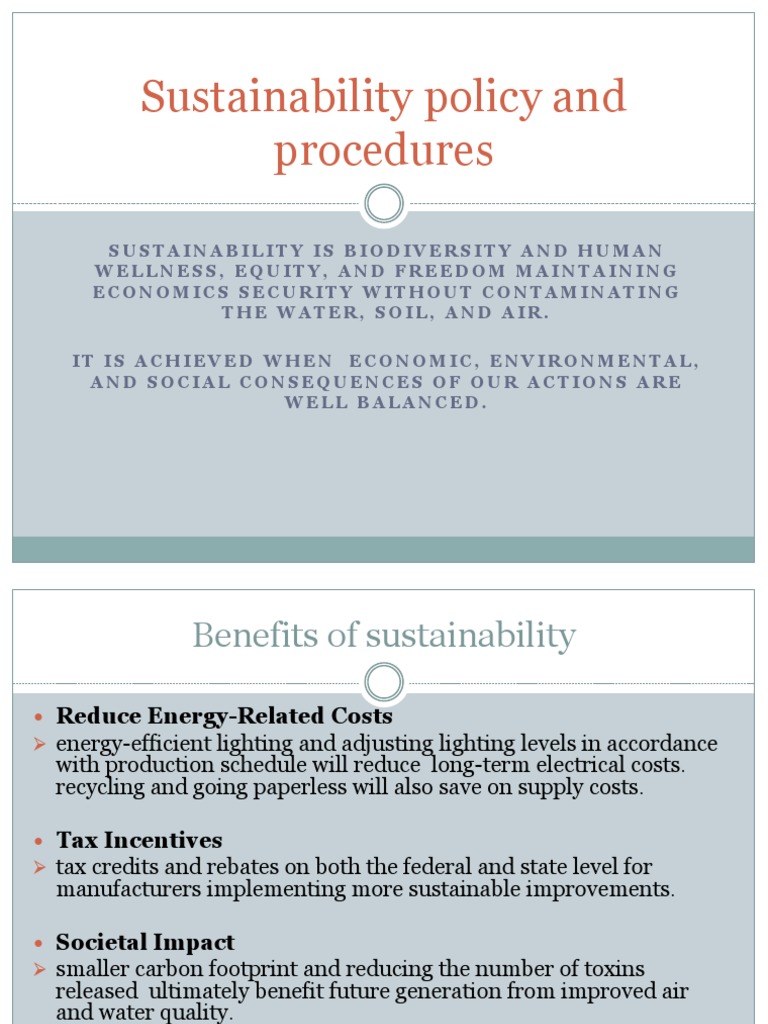 Sustainability Policy | PDF | Sustainability | Air Pollution