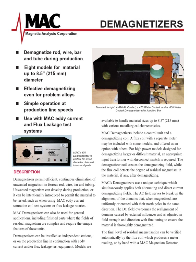 Demagnetizers: and Tube During Production | PDF | Inductor | Transformer