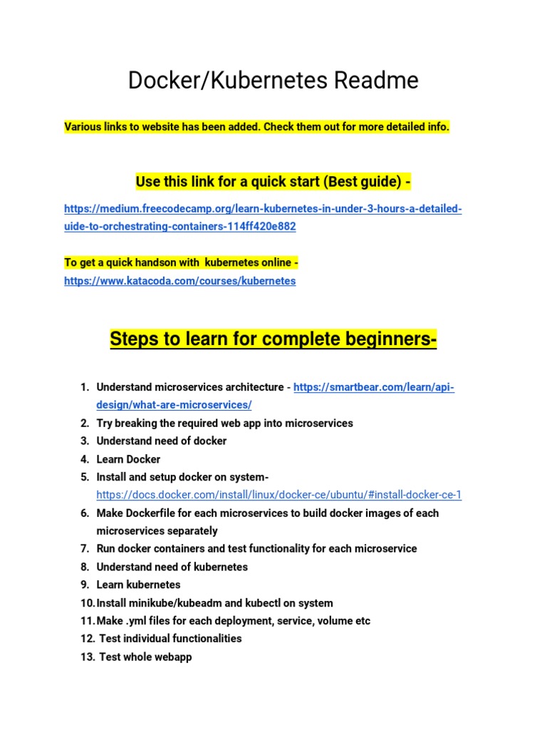 Docker - Kubernetes Readme | PDF | Operating System Families ...