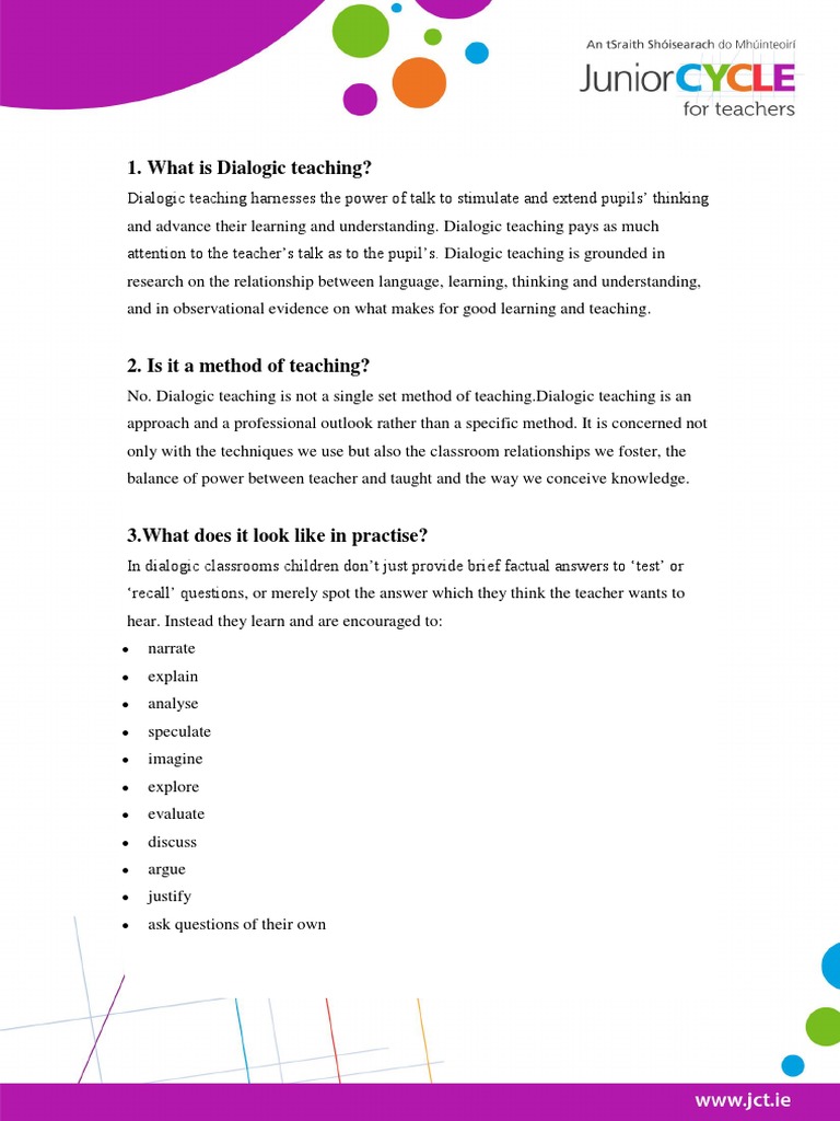 What Is Dialogic Teaching? | PDF | Dialogue | Teachers