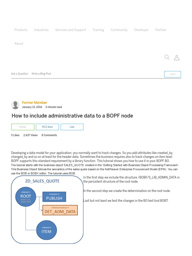 How To Include Administrative Data To A BOPF Node - SAP Blogs | PDF | Computer Data | Software