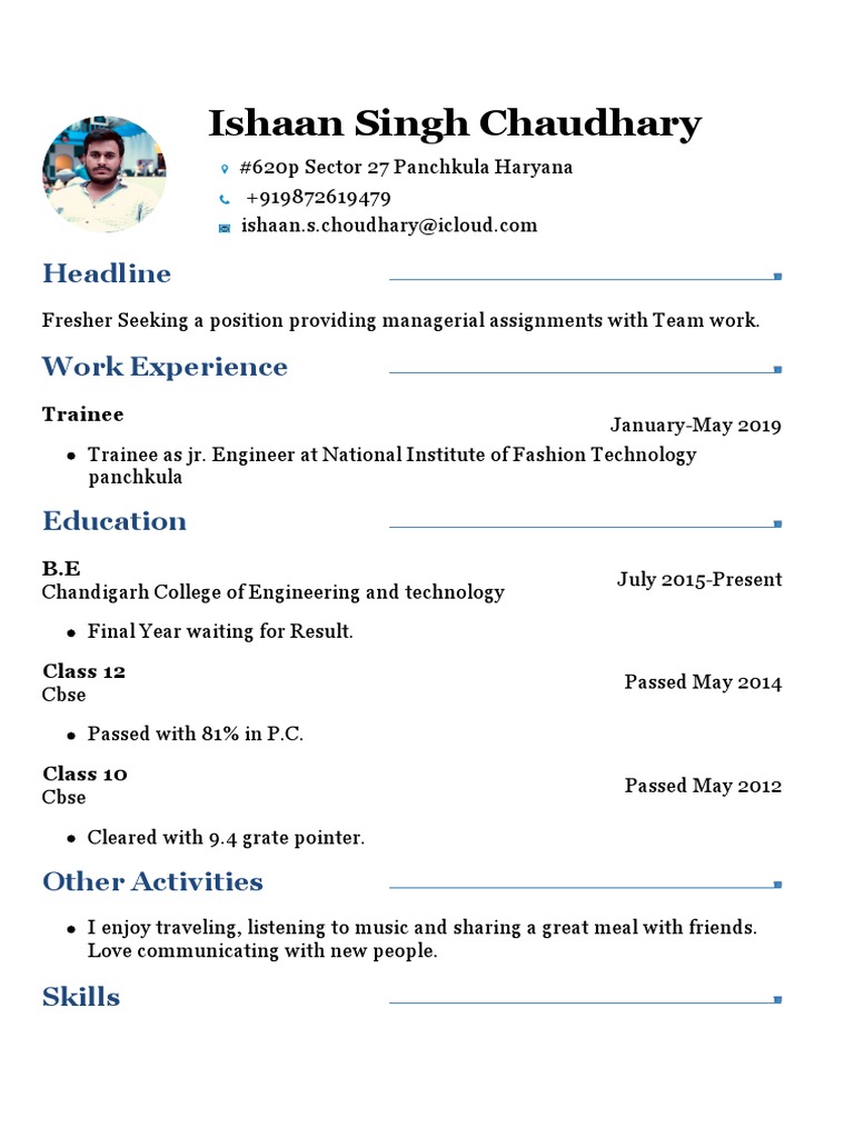 Resume Ishaan Singh Chaudhary | PDF