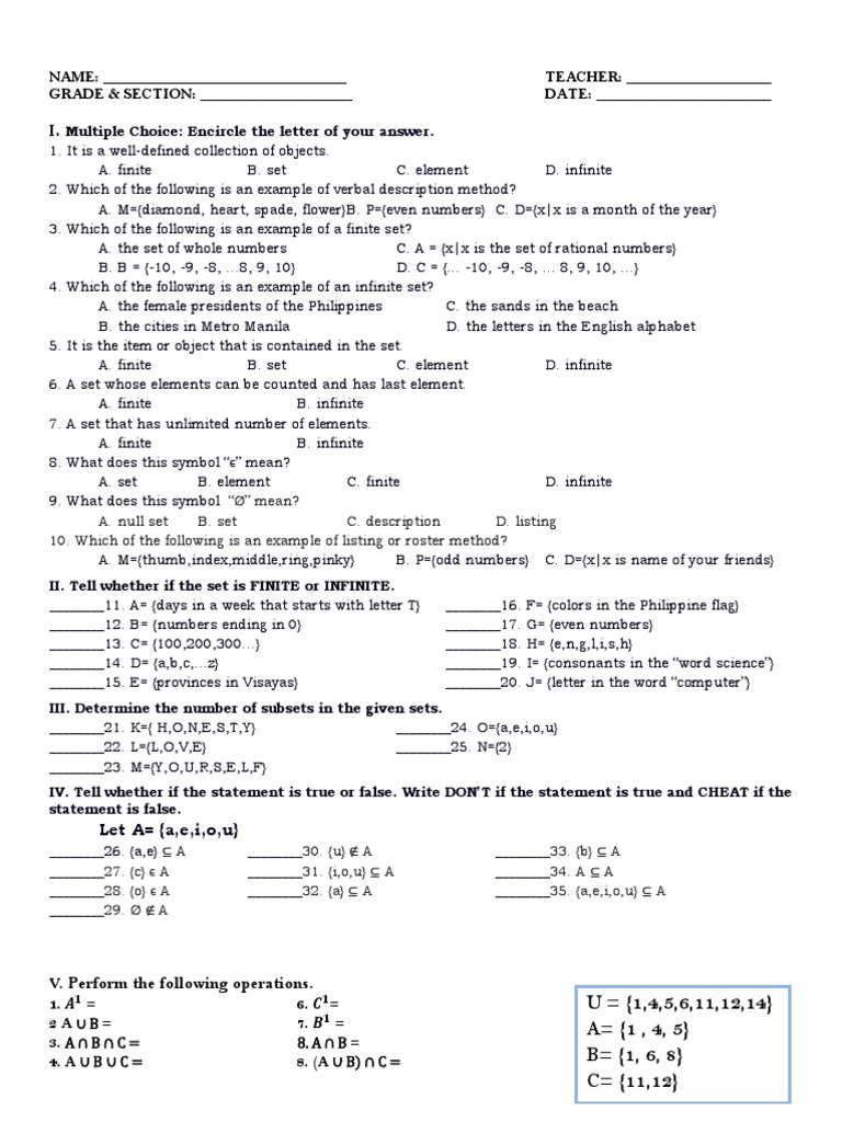 Name: - Teacher: - Grade & Section: - Date: - I | PDF | Element ...