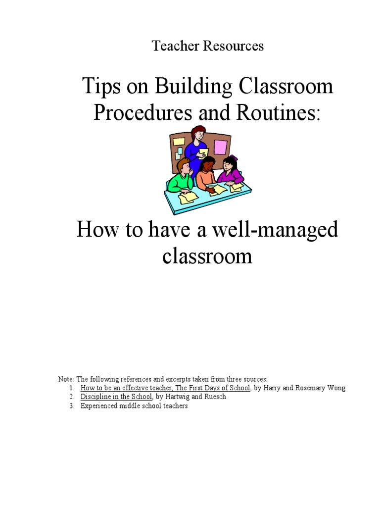 1 - Classroom Procedures and Routines | PDF | Classroom Management ...