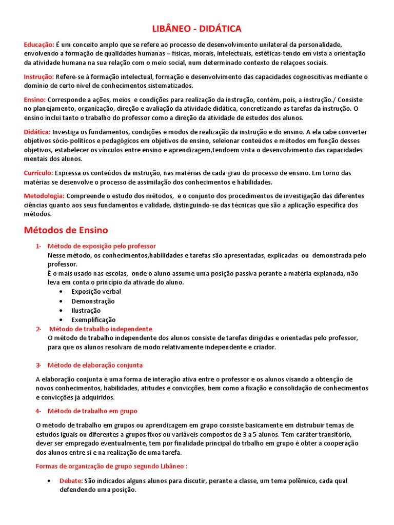Resumo Do Libaneo | PDF | Science | Pedagogia