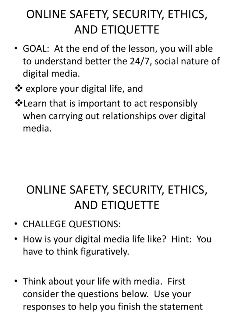 Online Safety, Security, Ethics, and | PDF | Malware | Phishing