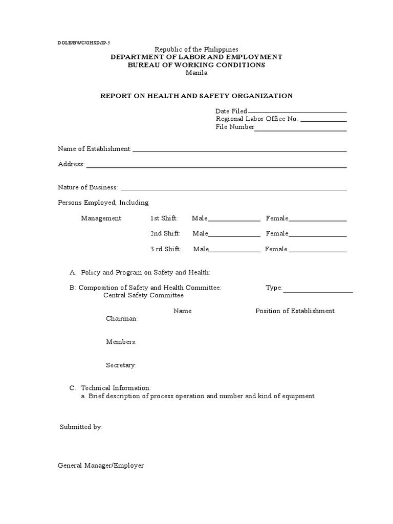Sample Report For Annual Health Safety | PDF | Occupational Safety And ...