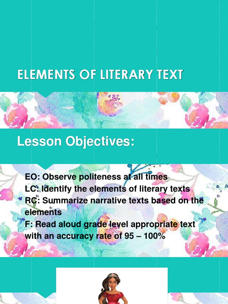 Elements of Literary Text | PDF