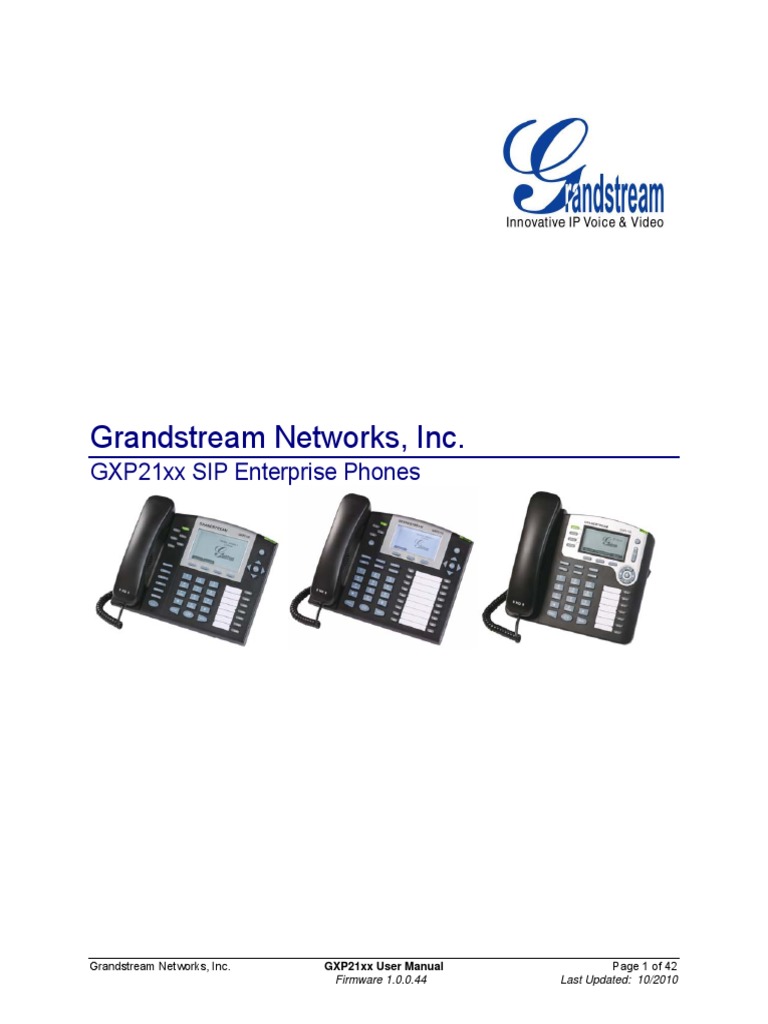 Grandstream GXP2100 | PDF | Telephone Call | Session Initiation Protocol