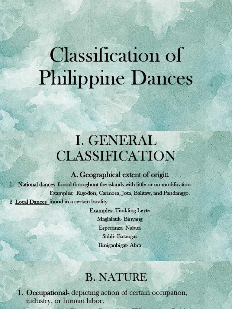 Philippine Dance Classification Guide | PDF