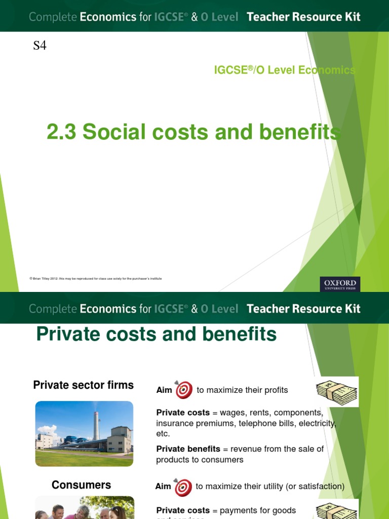 2.3 Social Costs and Benefits: Igcse /O Level Economics | PDF ...
