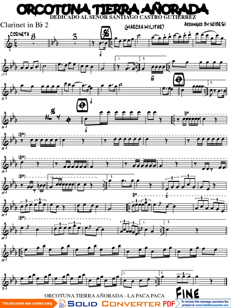 ORCOTUNA - Clarinet in BB 2 | PDF
