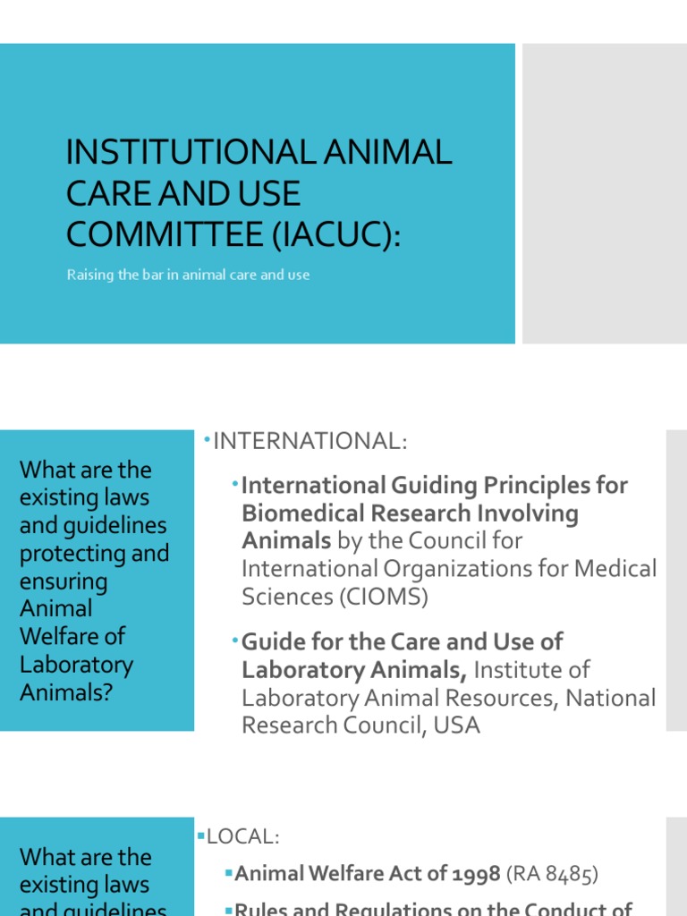 IACUC | PDF | Animal Welfare | Bioethics