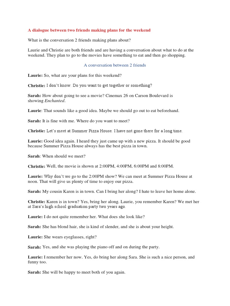 A Dialogue Between Two Friends