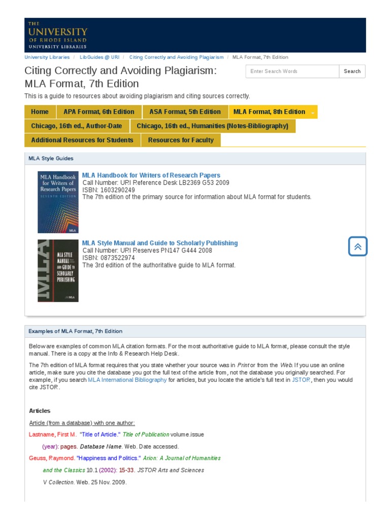 MLA Format Guide for Citing Sources | PDF | Citation | Academic Publishing