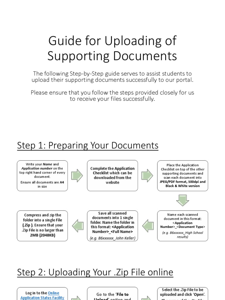 Guide For Uploading of Supporting Documents | PDF | Zip (File Format ...
