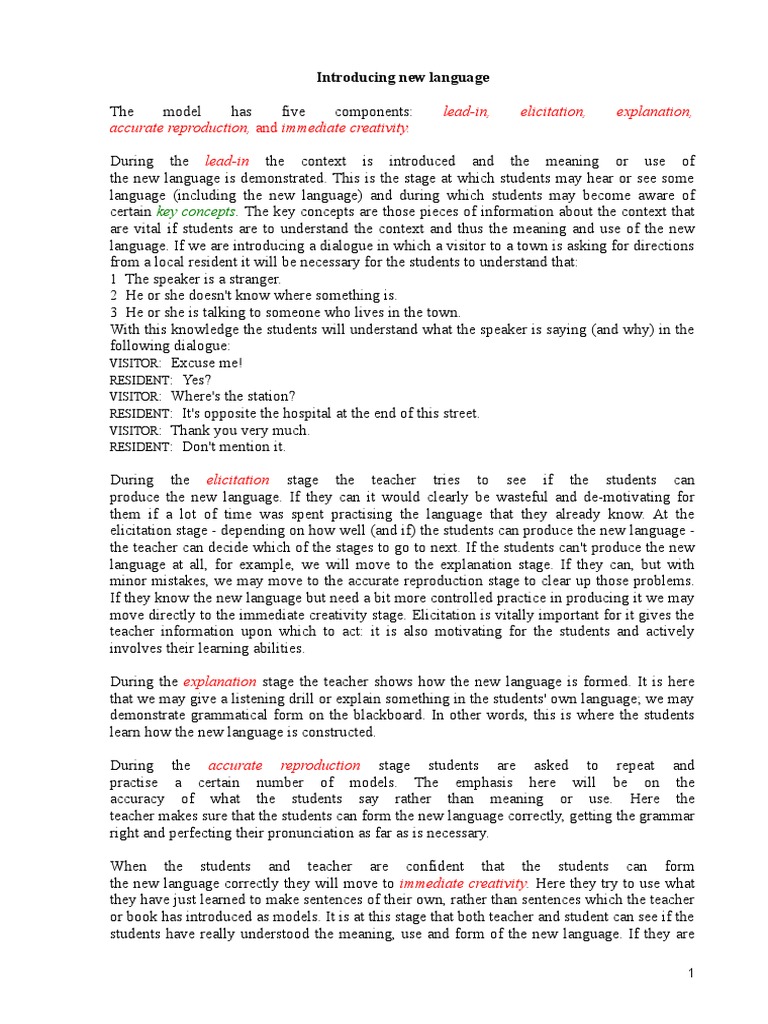 Introducing New Language | Download Free PDF | Creativity | Grammar