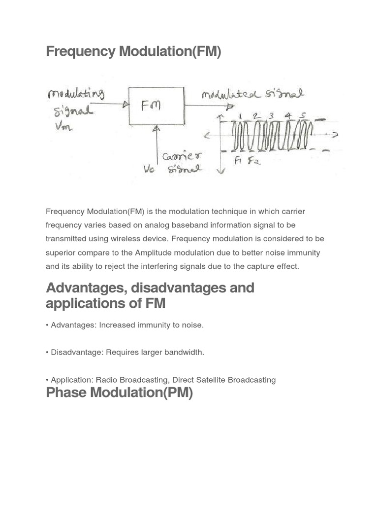 FM and PM Modulation Techniques Explained | PDF