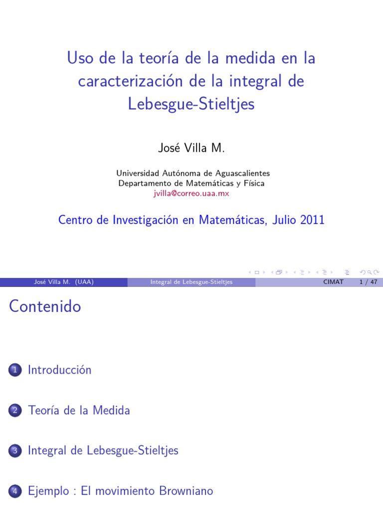 Uso de La Teoría de La Medida en La Caracterización de La Integral de ...