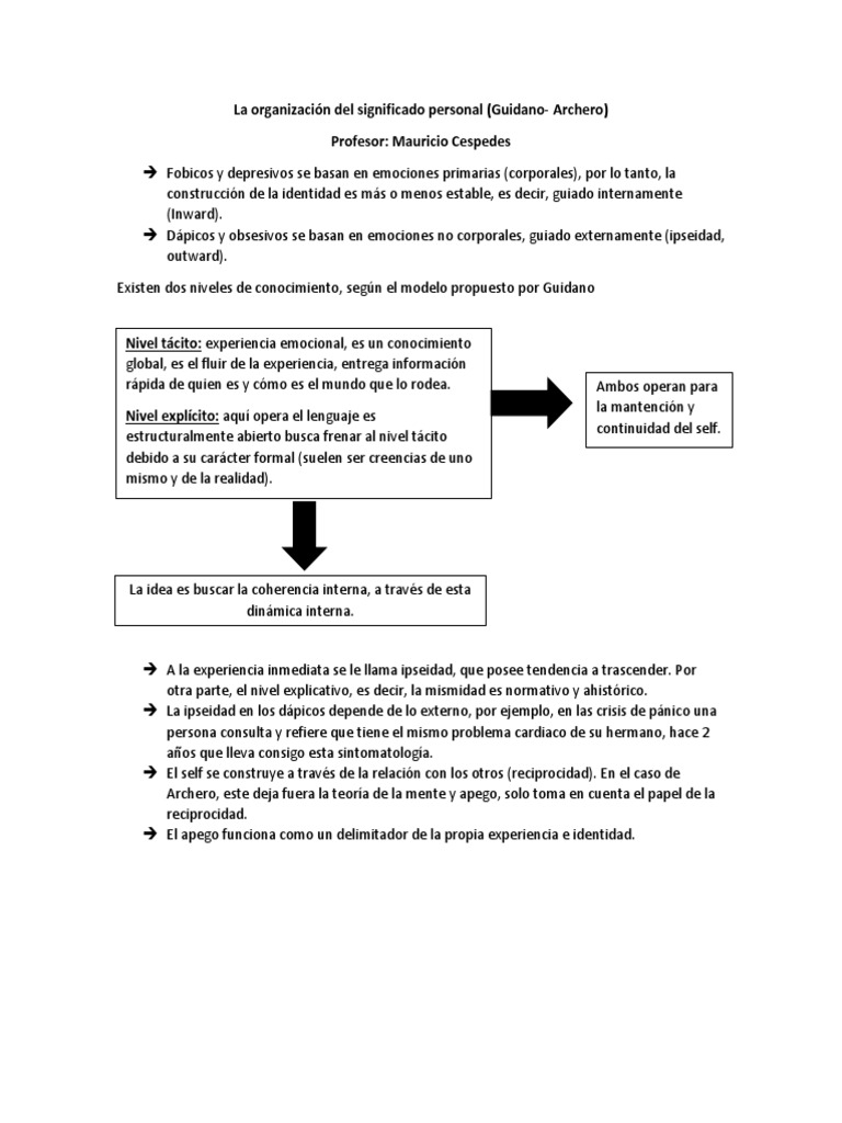 Clase 2 La Organización Del Significado Personal | PDF | Teoría de ...