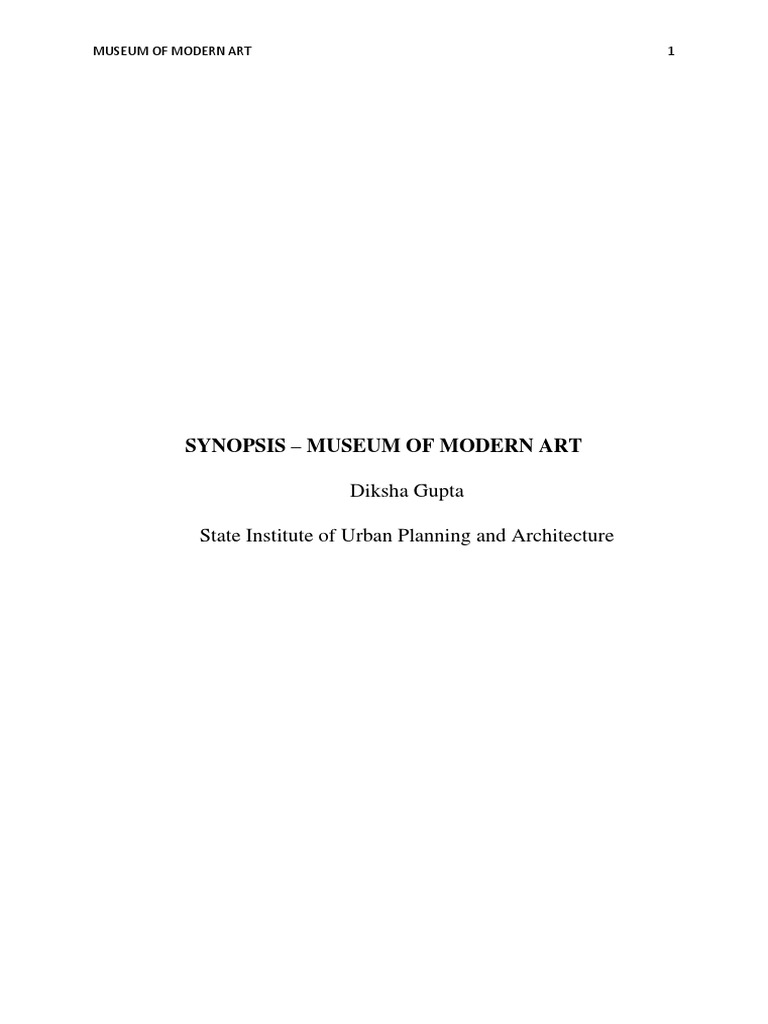 Museum Synopsis Final | PDF | Museum | Art Museum