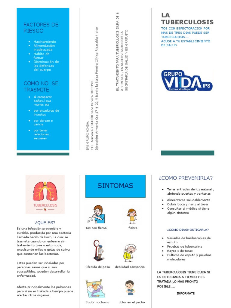 Folleto Tuberculosis | PDF | Tuberculosis | Enfermedades y trastornos