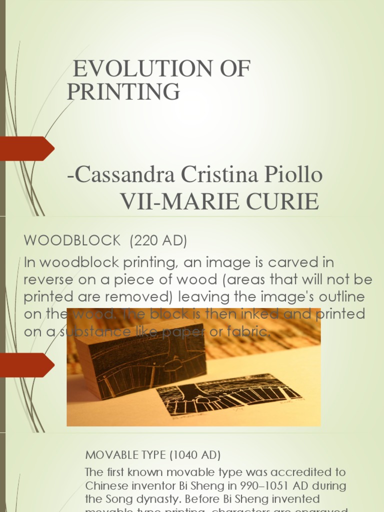 Evolution of Printer | PDF | Lithography | Printing