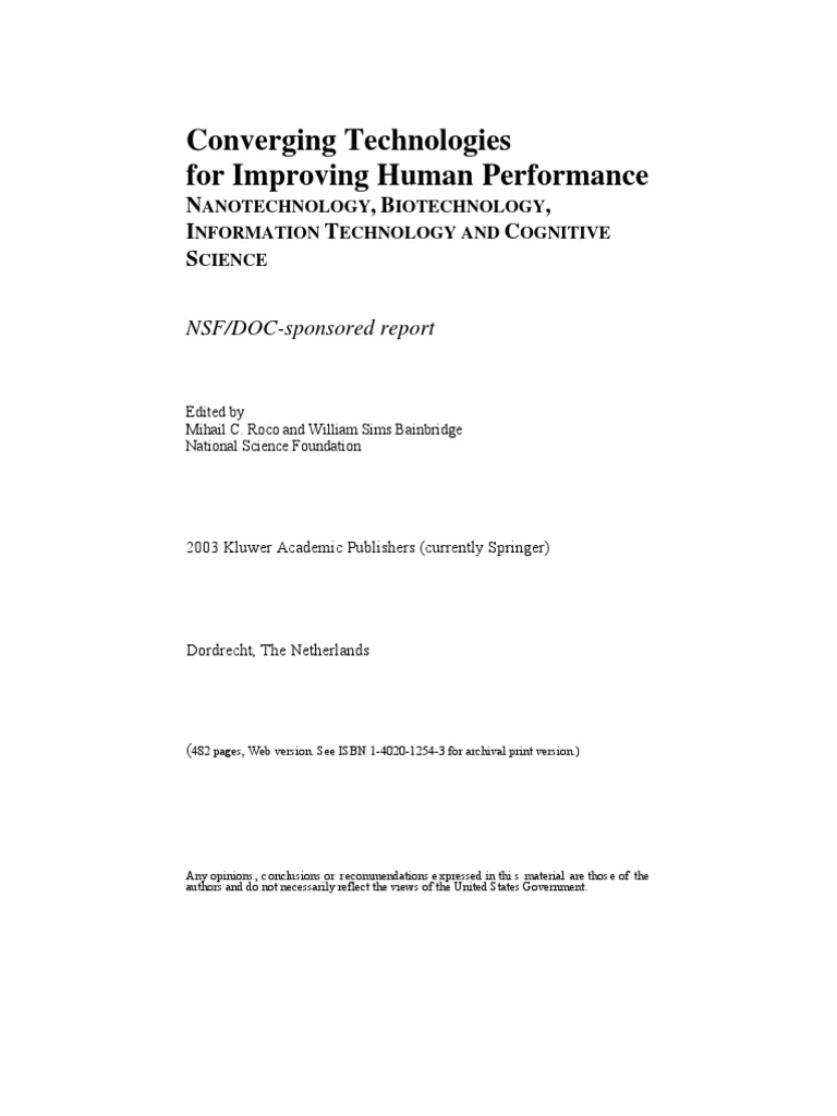 NBIC Report | PDF | Nanotechnology | Science