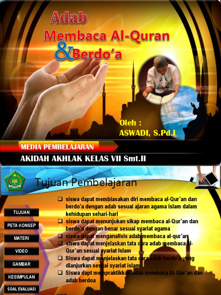 PPT, Adab Membaca AlQuran Dan Berdoa Pert.3 | PDF