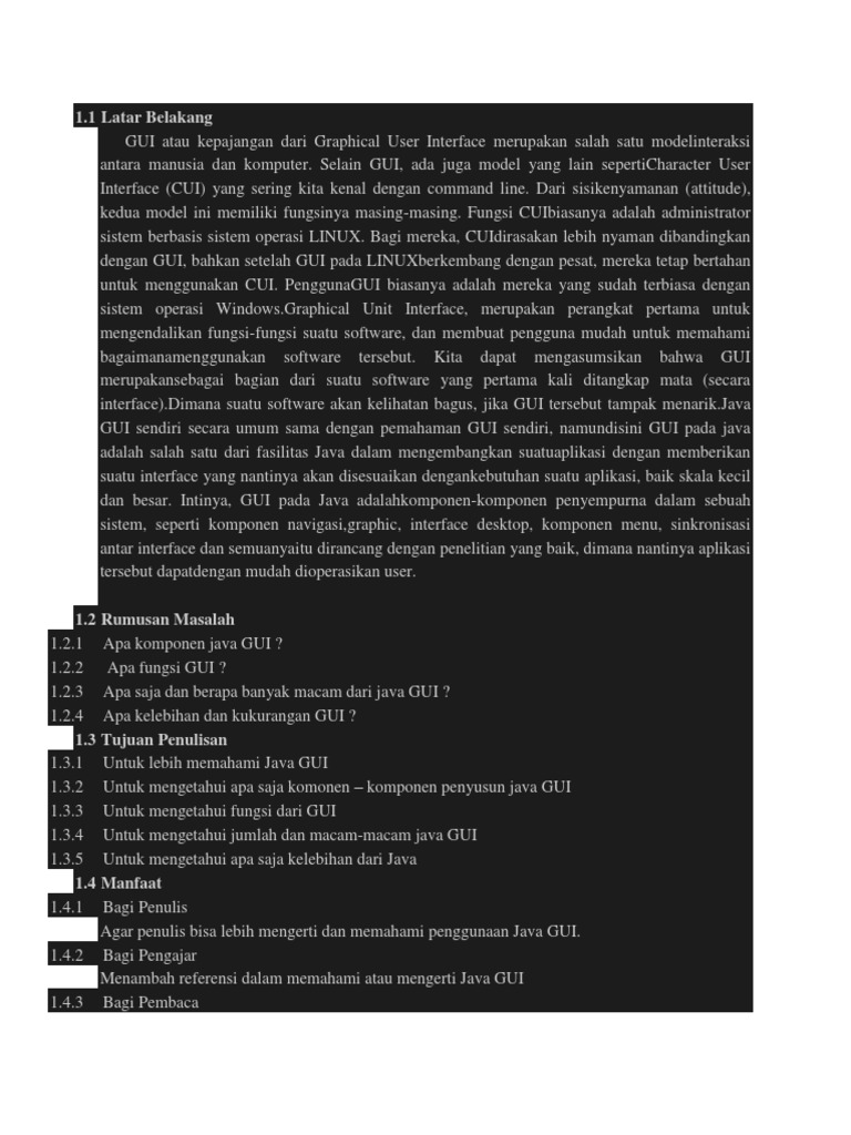 Optimasi Java GUI: Komponen dan Fungsi | PDF | Komputer