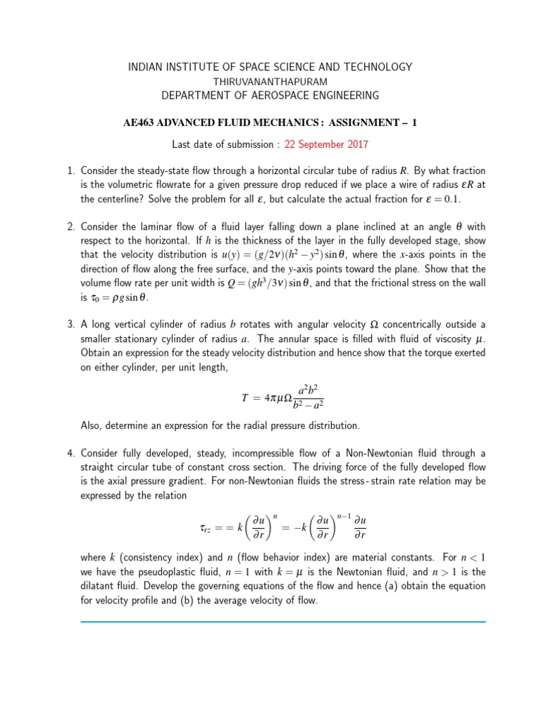 Assignment 1 | PDF | Fluid Mechanics | Fluid Dynamics