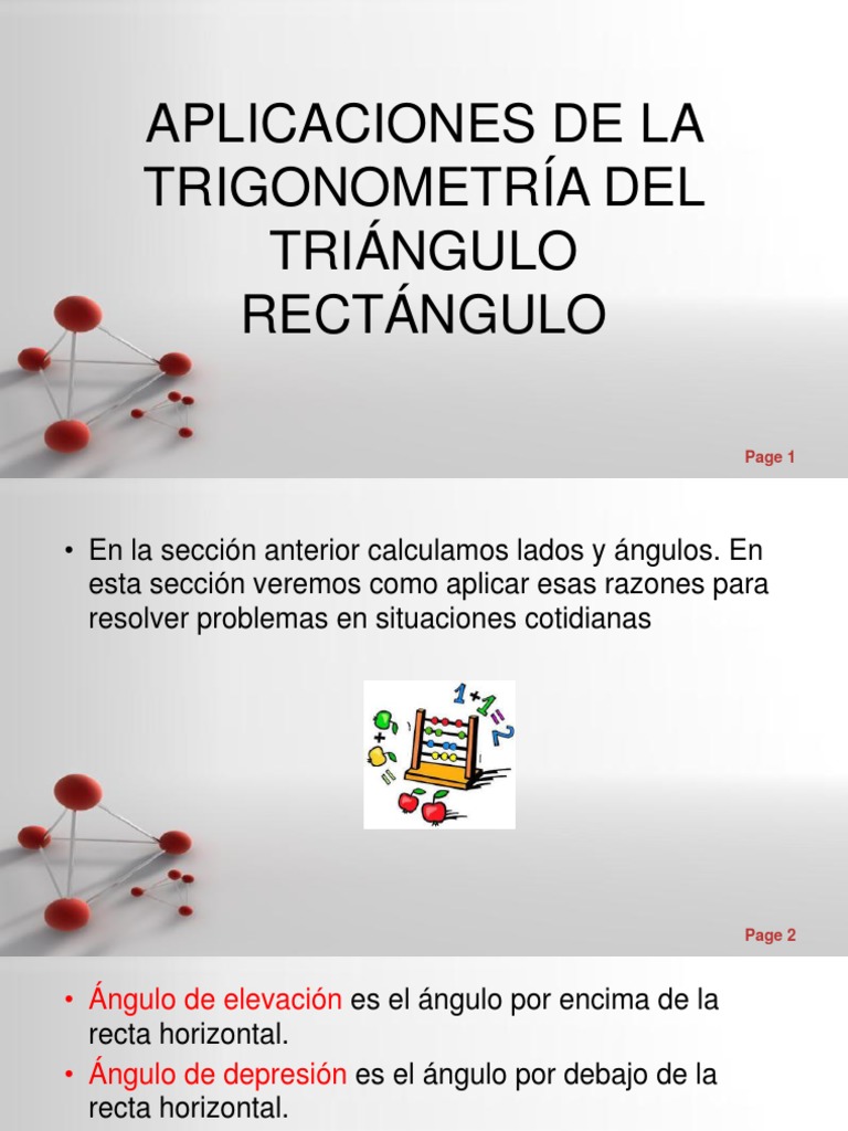 Aplicaciones de La Trigonometría Del Triángulo Rectángulo | Descargar gratis PDF | Triángulo ...