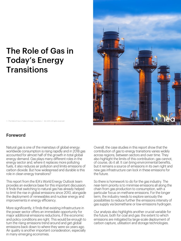 IEA: The Role of Gas | PDF | Fossil Fuel Power Station | Natural Gas