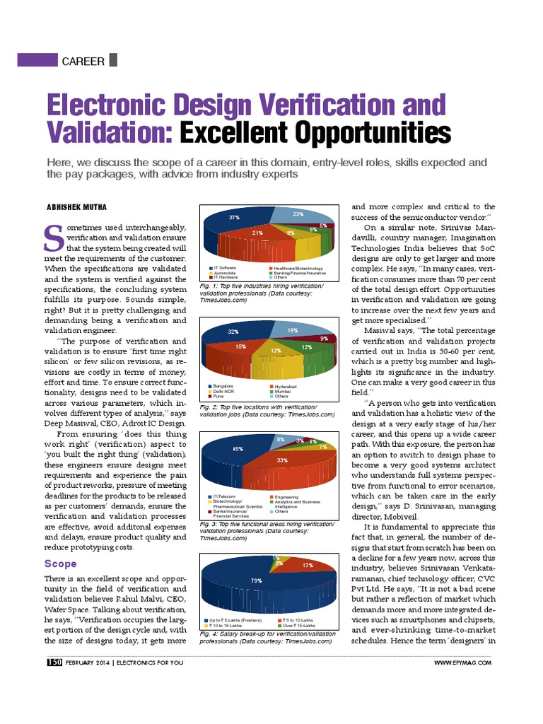 Electronic Design Verification and Validation:: Excellent Opportunities ...