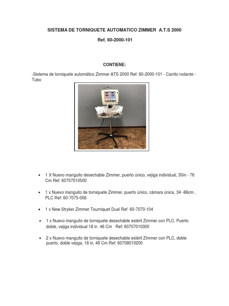 Zimmer Ats 2000 Torniquete Automatico | PDF
