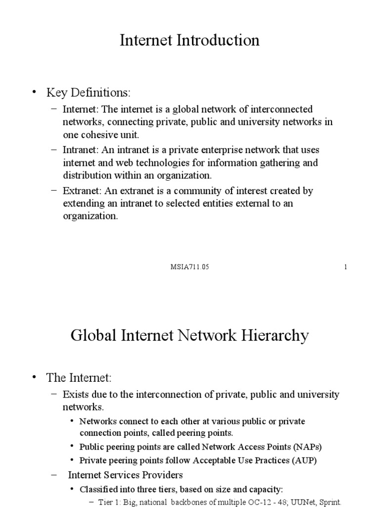 Internet Introduction: - Key Definitions | PDF | Computer Network ...