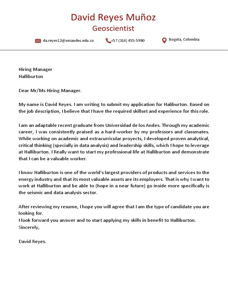 Cover Letter Example | PDF