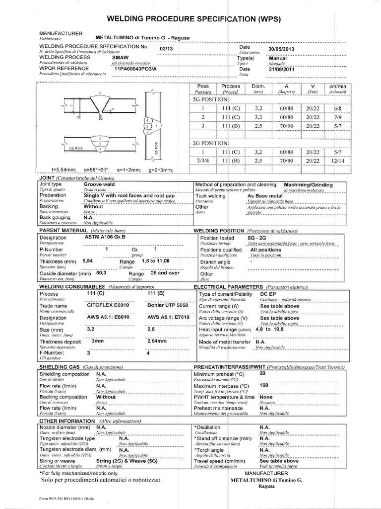 WPS As Per ISO 15609 Ref. | PDF | Welding | Construction