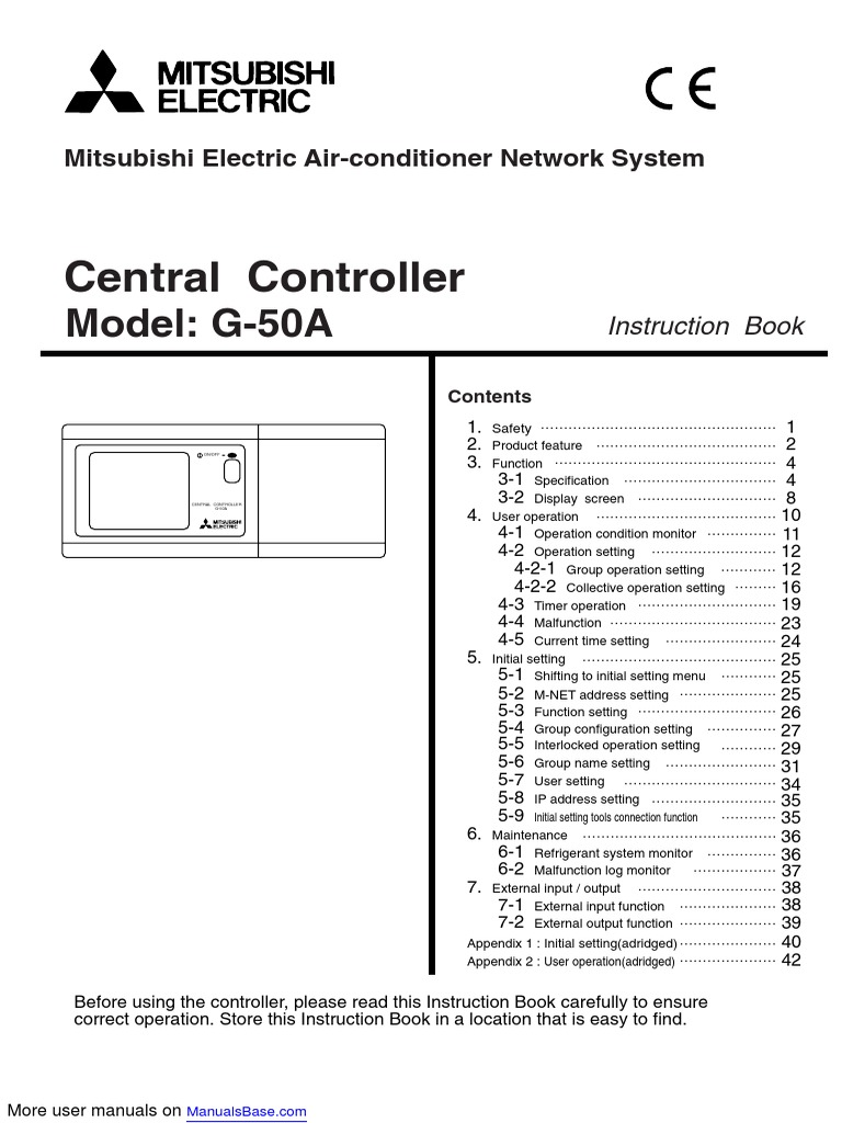 Central Controller: Model: G-50A | PDF | Electric Power Transmission ...