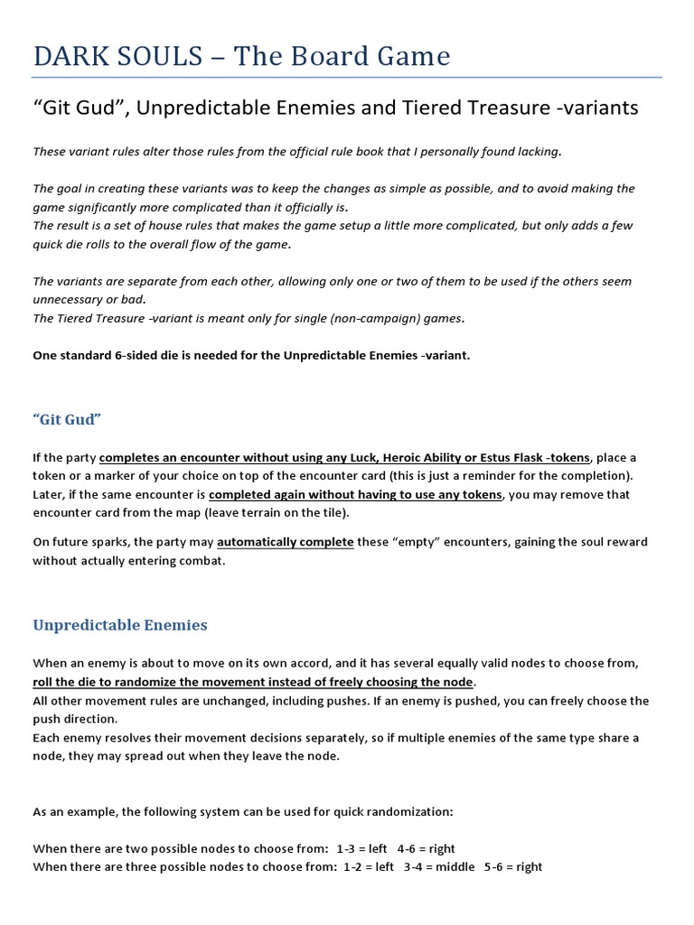 Dark Souls Board Game House Rules | PDF | Tabletop Games | Games Of ...