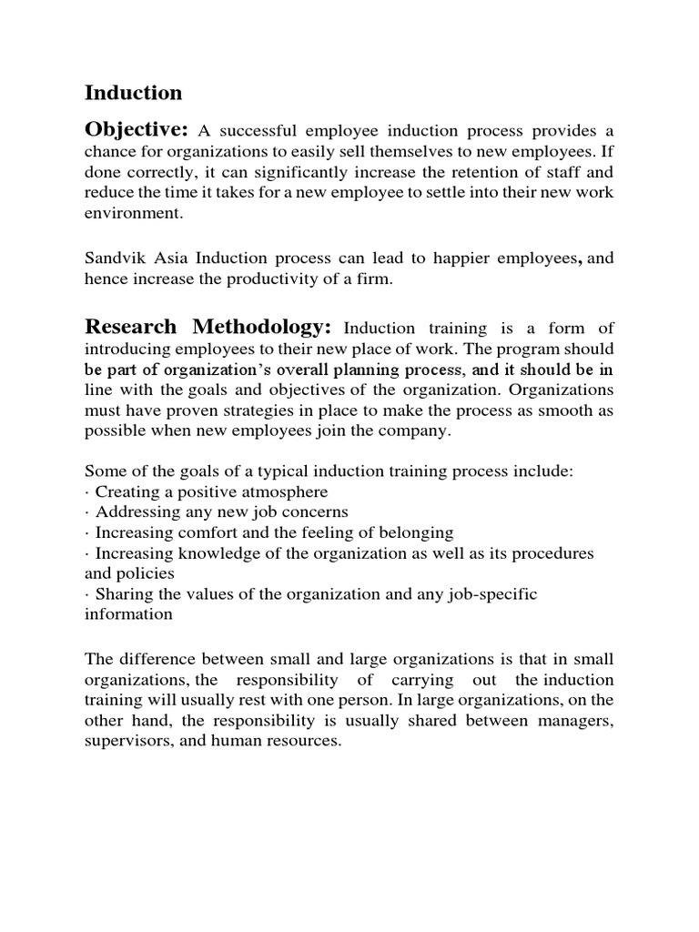 Induction Objective | PDF | Occupational Safety And Health | Business