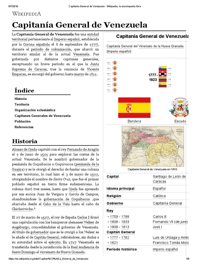 Capitanía General de Venezuela | PDF | Imperio español