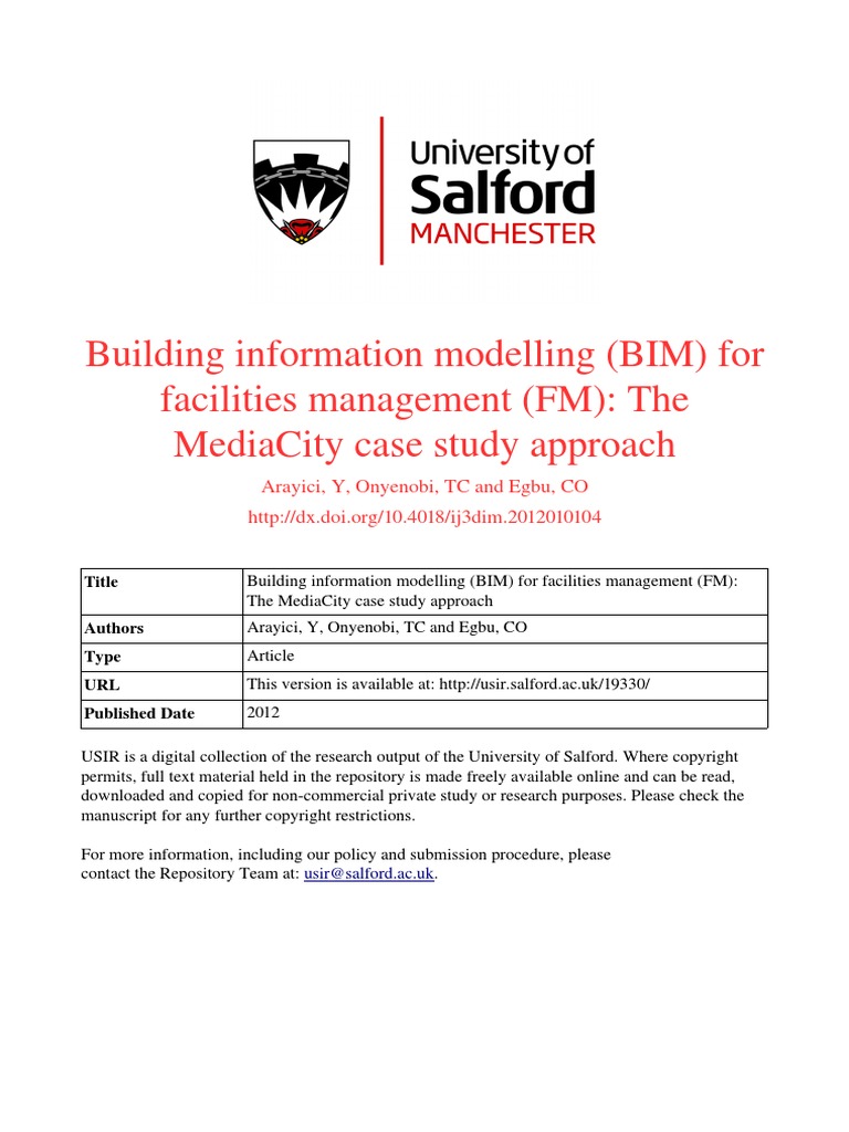 Building Information Modelling (Bim) For Facilities Management (FM ...