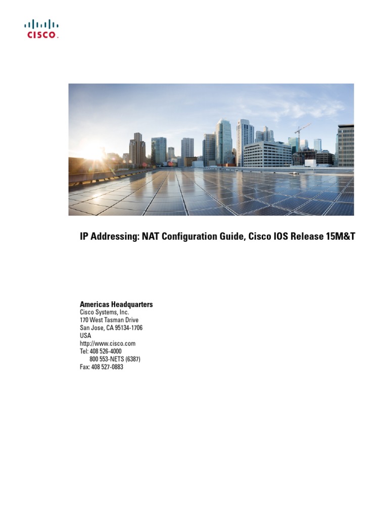 Ip Addressing Nat Configuration Guide Cisco Ios Release 15mandt Pdf