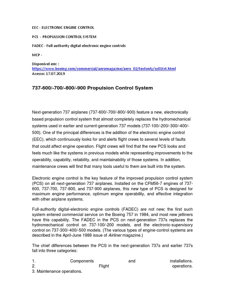 Eec - Pcu - Fadec | PDF | Flight | Airplane