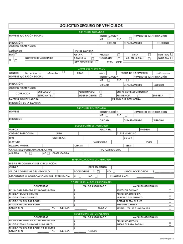 SOLICITUD SEGURO DE VEHICULOS EQUIDAD.pdf | Póliza de seguros | Seguro